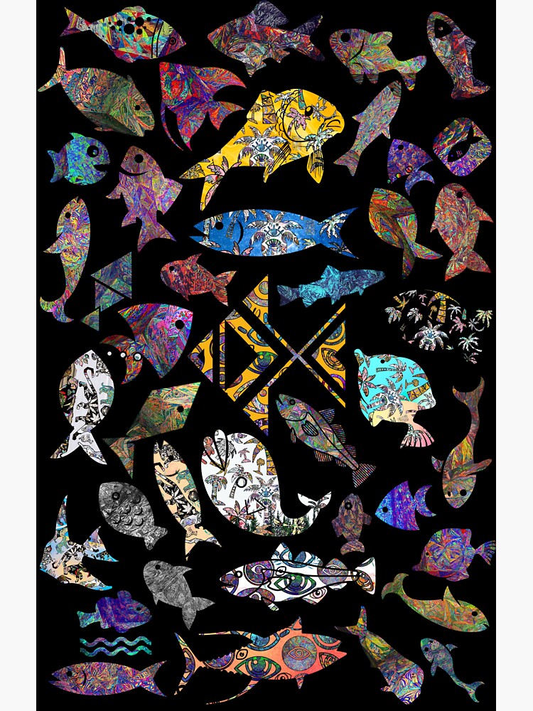 "Fish matrix " Sticker for Sale by Abstrakjsnc101 | Redbubble
