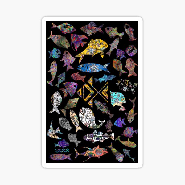 "Fish matrix " Sticker for Sale by Abstrakjsnc101 | Redbubble
