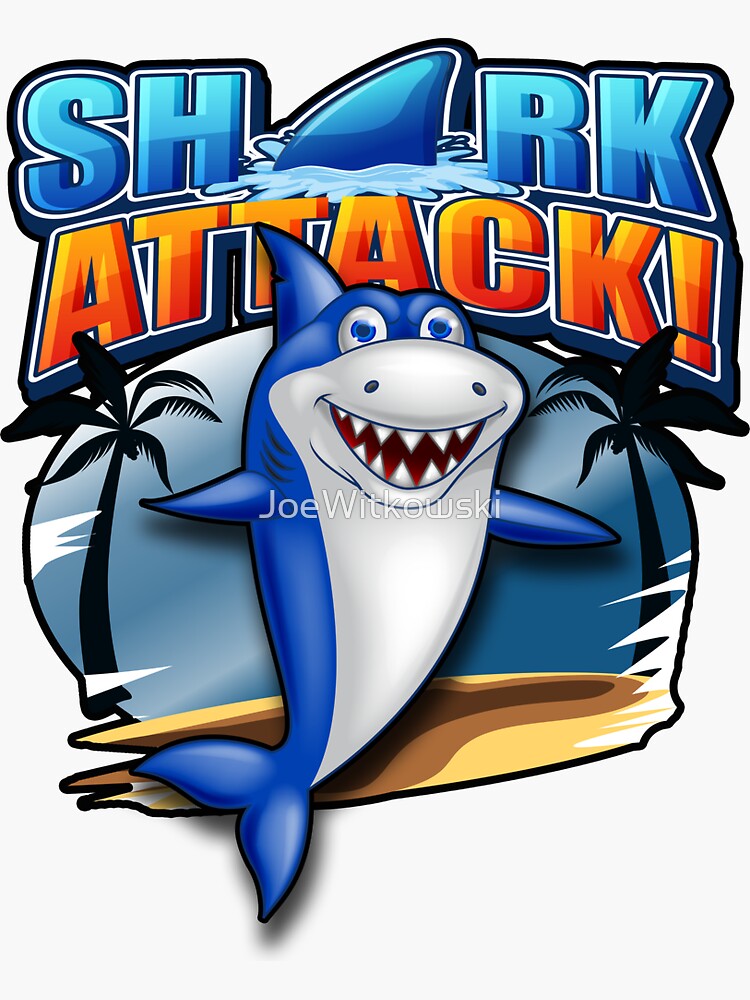 "Shark Attack" Sticker for Sale by JoeWitkowski | Redbubble