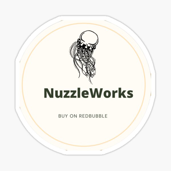 "NuzzleWorks logo sticker" Sticker for Sale by NuzzleWorks | Redbubble