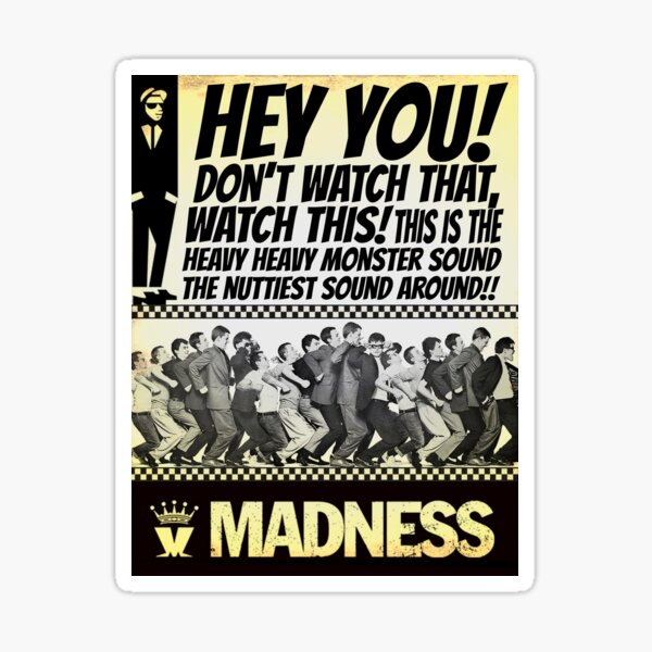 "Madness" Sticker for Sale by TheHawksAerie | Redbubble