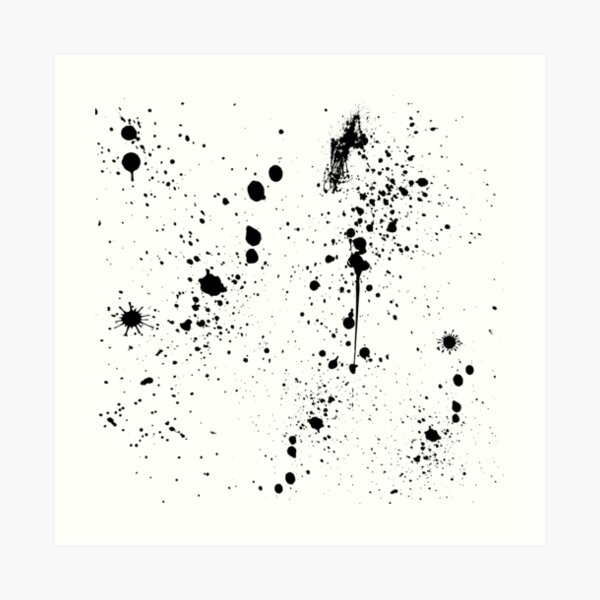 "Black and White Paint Splash Graphic Splatter" Art Print for Sale by ...