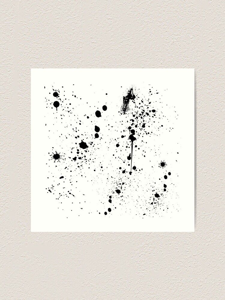 "Black and White Paint Splash Graphic Splatter" Art Print for Sale by ...