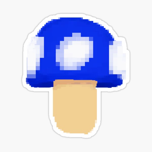 "Pixelated Royal Blue mushroom" Sticker for Sale by Karvii | Redbubble