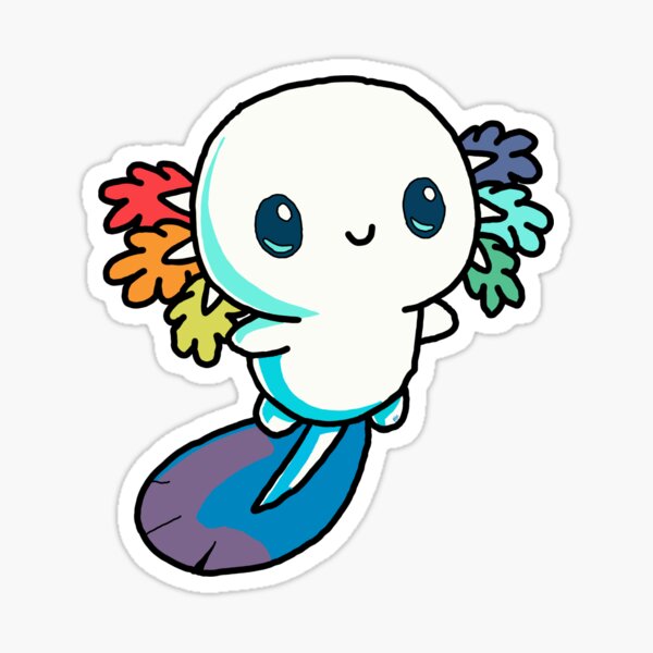 "rainbow axolotl " Sticker for Sale by Sandmage43 | Redbubble