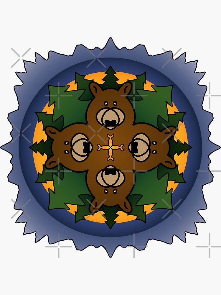 "Bold Bears in the Forest" Sticker for Sale by cylinamoravy | Redbubble