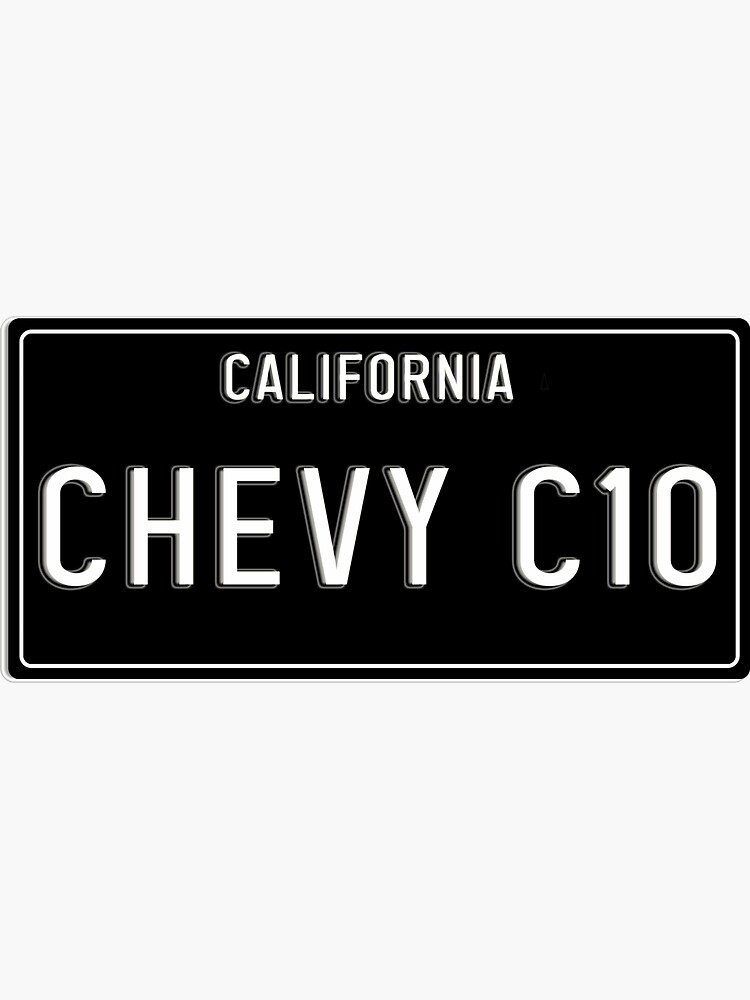 "California License Plate, C10" Sticker for Sale by YNOTdesigns | Redbubble