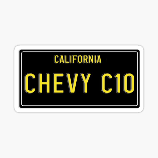 "California License Plate, C10" Sticker for Sale by YNOTdesigns | Redbubble