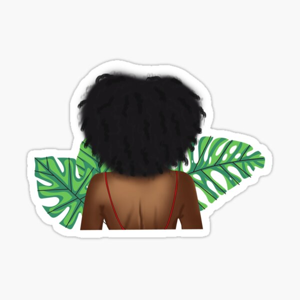 " Black girl back view white BG" Sticker for Sale by Hattiezoxo | Redbubble