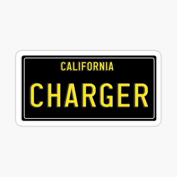 "California License Plate, CHARGER" Sticker for Sale by YNOTdesigns ...