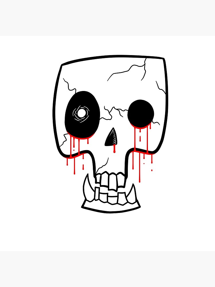 "Creepy Skull Crying Blood" Poster for Sale by Sticky-Stupe | Redbubble
