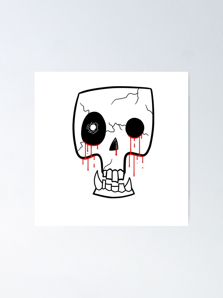 "Creepy Skull Crying Blood" Poster for Sale by Sticky-Stupe | Redbubble