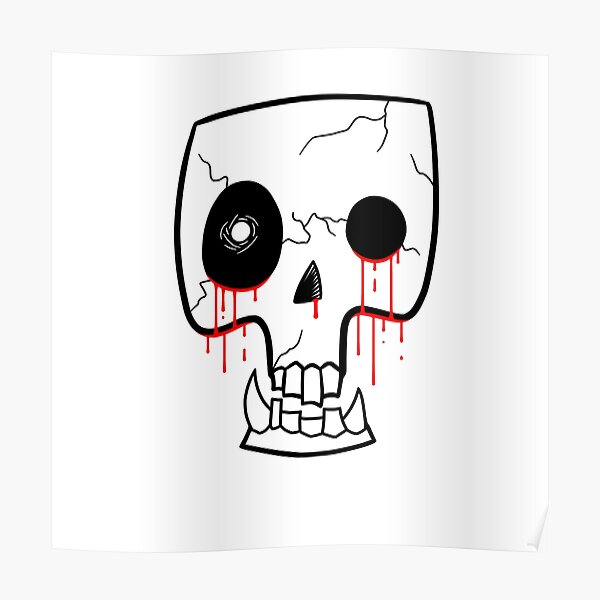 "Creepy Skull Crying Blood" Poster for Sale by Sticky-Stupe | Redbubble