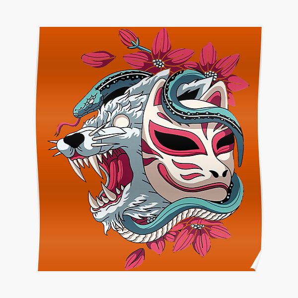 Kawaii Anime Wolf Girl Japanese Kitsune Wolf Girl Kawaii Anime Aesthetic Poster For Sale