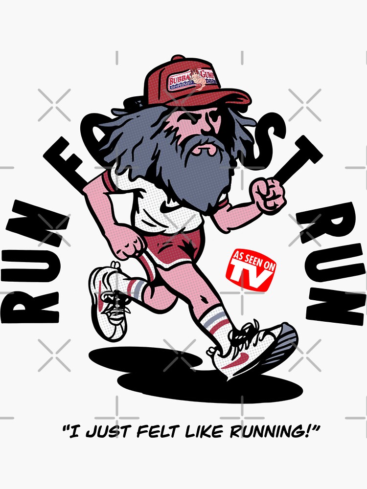 "Run forest run design " Sticker for Sale by Nakamaprints | Redbubble