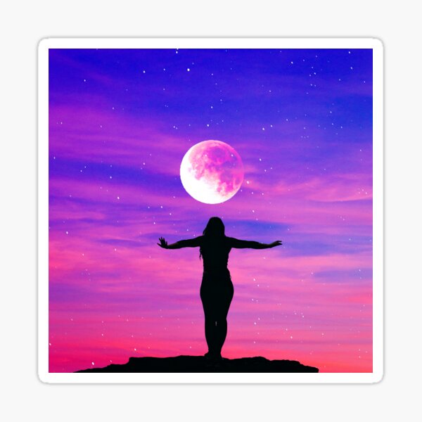 "Standing at Magical Pink Sky " Sticker for Sale by Yasmine712 | Redbubble