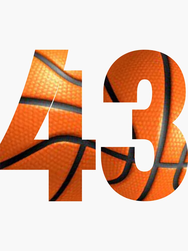 "Basketball Number 43 Sticker" Sticker for Sale by carmelakata | Redbubble