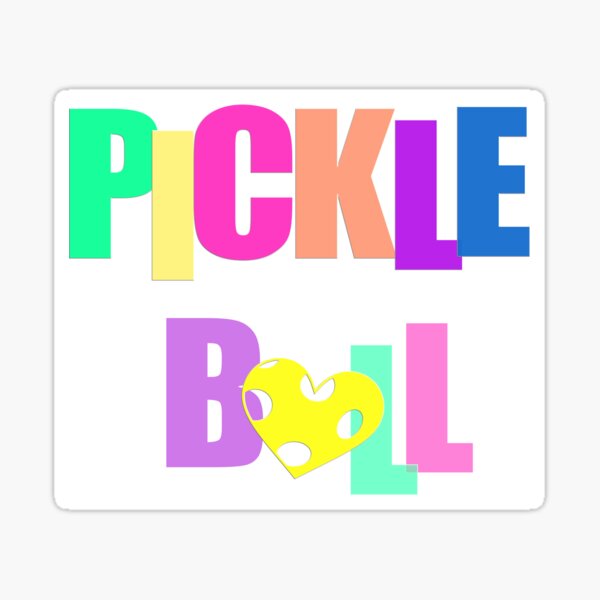 "Pickleball Pastel Letters with Heart " Sticker for Sale by CCD2022 ...