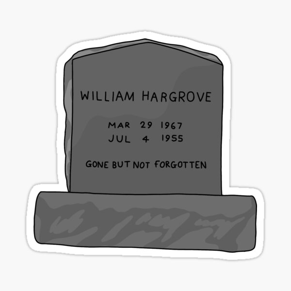 "Billy/William hargrove grave stone, Headstone " Sticker for Sale by ...