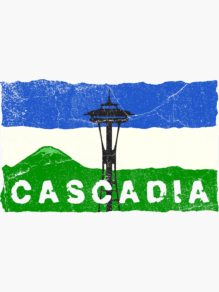 "Cascadia Flag Space Needle " Sticker for Sale by Rouserabble | Redbubble