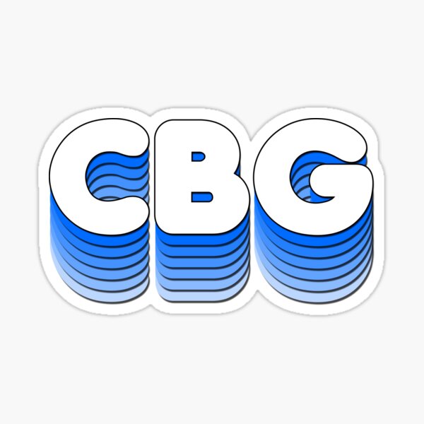 "CBG Fade, but blue this time" Sticker for Sale by BaconGames | Redbubble