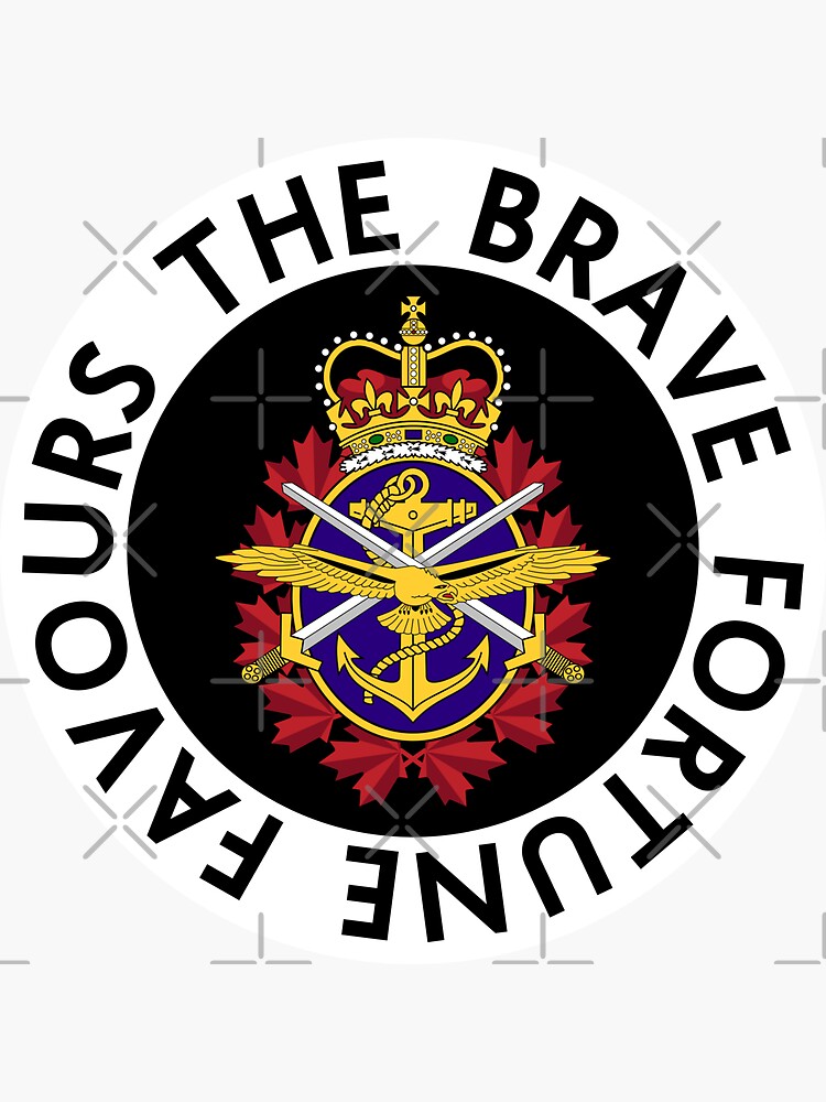 "Canadian Forces Emblem Fortune Favours The Brave Camo Pattern" Sticker ...