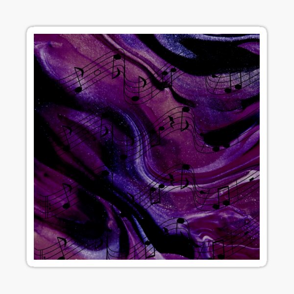 "purple glow music notes" Sticker for Sale by jury2000 | Redbubble
