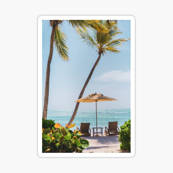"Relaxing Beach, Tropical Ocean Paradise " Sticker for Sale by ...