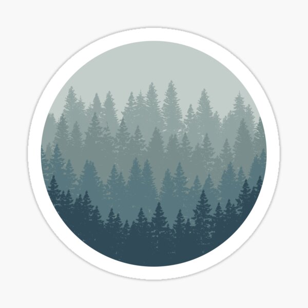 "Aesthetic Circular Forest" Sticker for Sale by shindeku | Redbubble