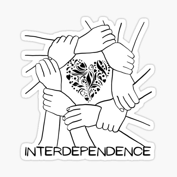 Pegatina for Sale con la obra «La interdependencia es mejor :-)» de ...