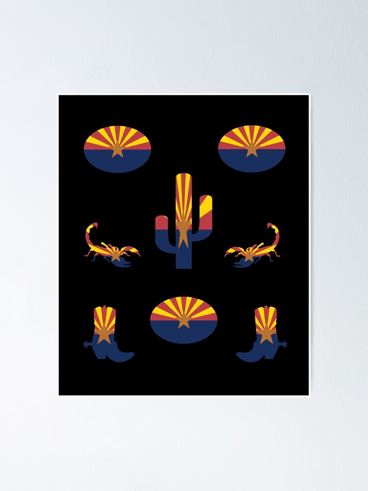 "Arizona Variety Sticker / Magnet Pack - Cool Arizona Flag" Poster for ...