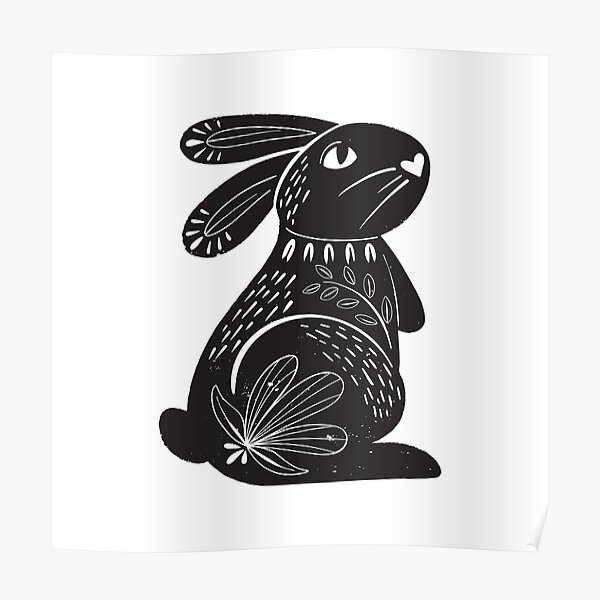 "Black Rabbit Painting " Poster for Sale by Moesko | Redbubble