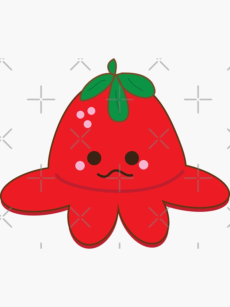 "Strawberry octopus plushie cute" Sticker for Sale by fluffyfamcraft ...