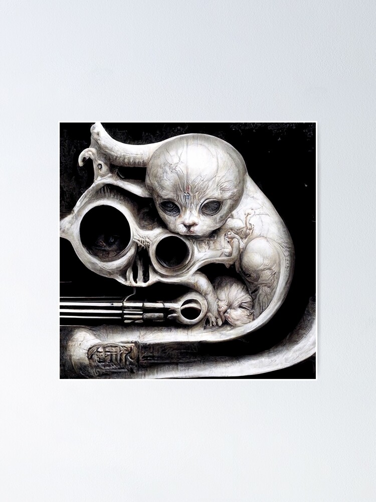 "Cat Gun Giger inspired design" Poster for Sale by Gorilla-Prints ...
