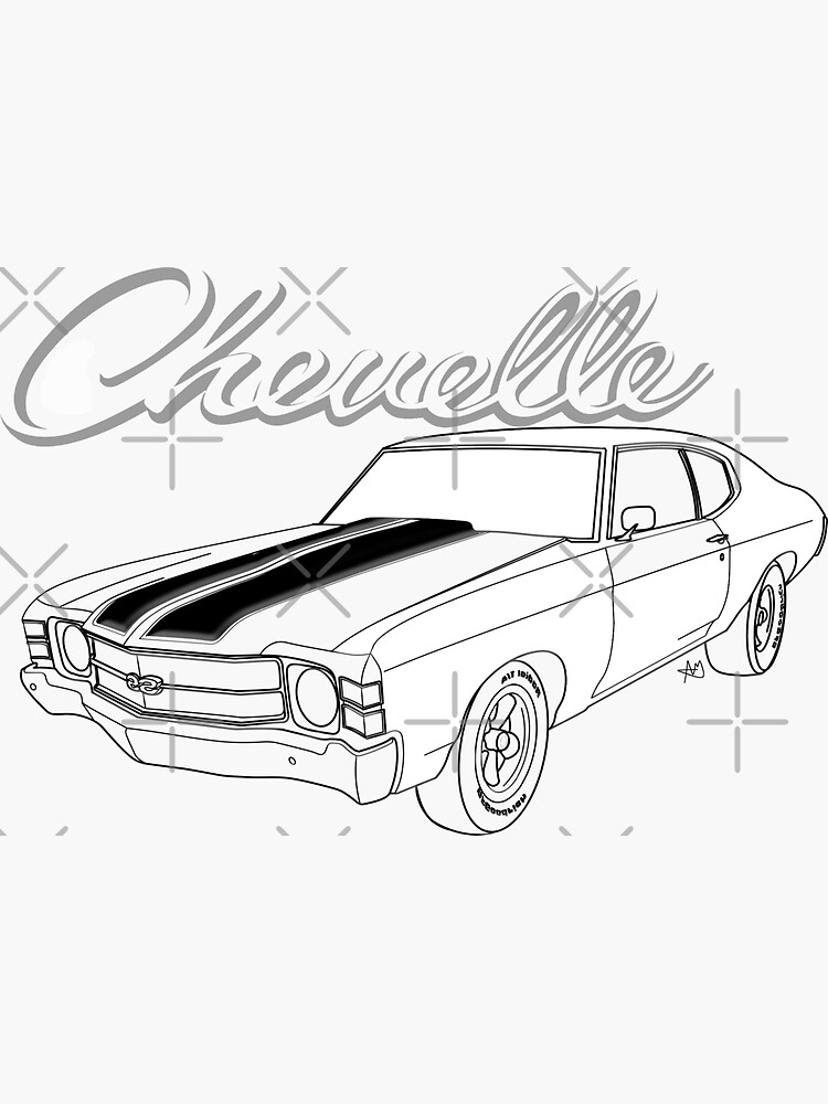 "71 Chevelle Graphic ~ AutoMacAttack" Sticker for Sale by amacadam ...