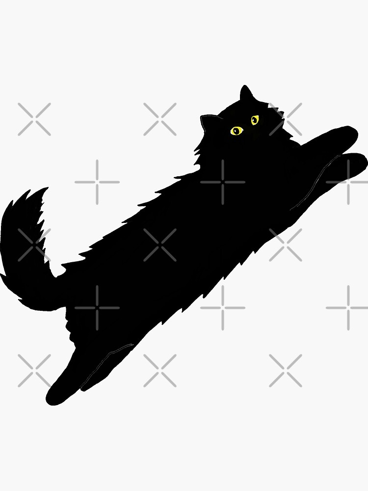 "Jumping black cat" Sticker for Sale by miyakod | Redbubble