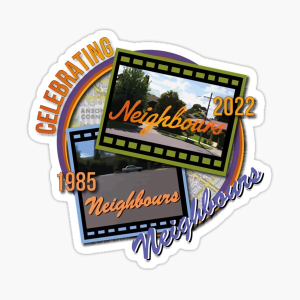 "Celebrating Neighbours" Sticker for Sale by Zaraharding | Redbubble