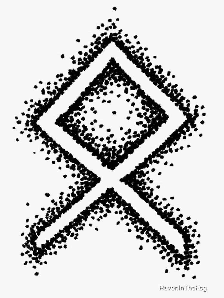 "Rune Othalan - Black" Sticker for Sale by RavenInTheFog | Redbubble