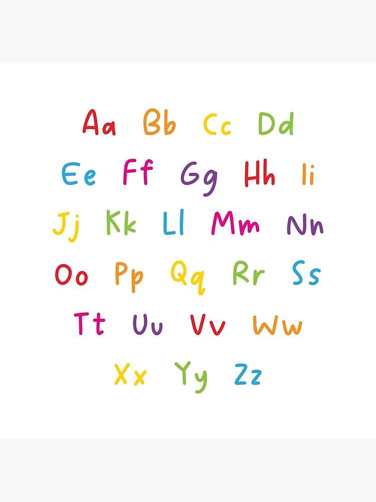"Handwritten ABC | Rainbow on White | Modern Minimalist ABC Alphabet ...