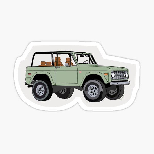 "Vintage Sage Green Bronco" Sticker for Sale by adropoflife | Redbubble