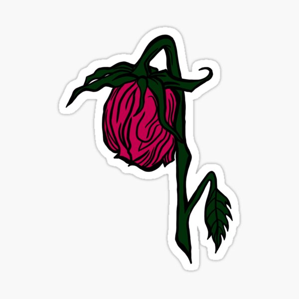 "Sad rose " Sticker for Sale by raisemerryhell | Redbubble