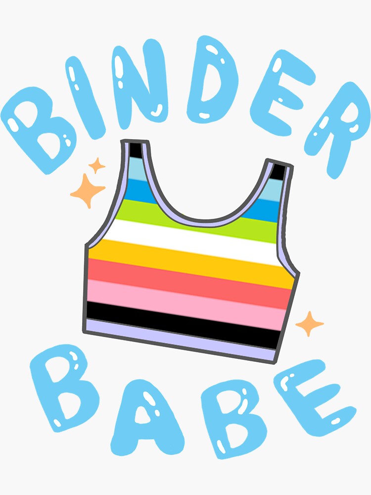 "Binder Babe (Queer Flag, White Background Version)" Sticker for Sale ...