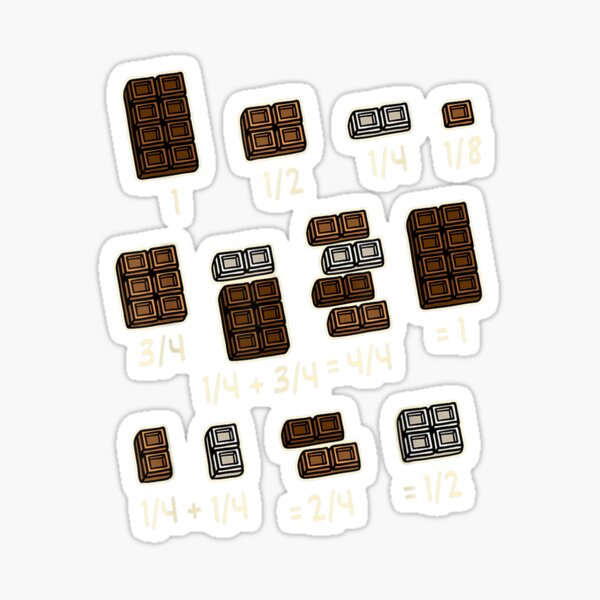"Chocolate Quick Maths Fractions Math Teacher" Sticker for Sale by ...