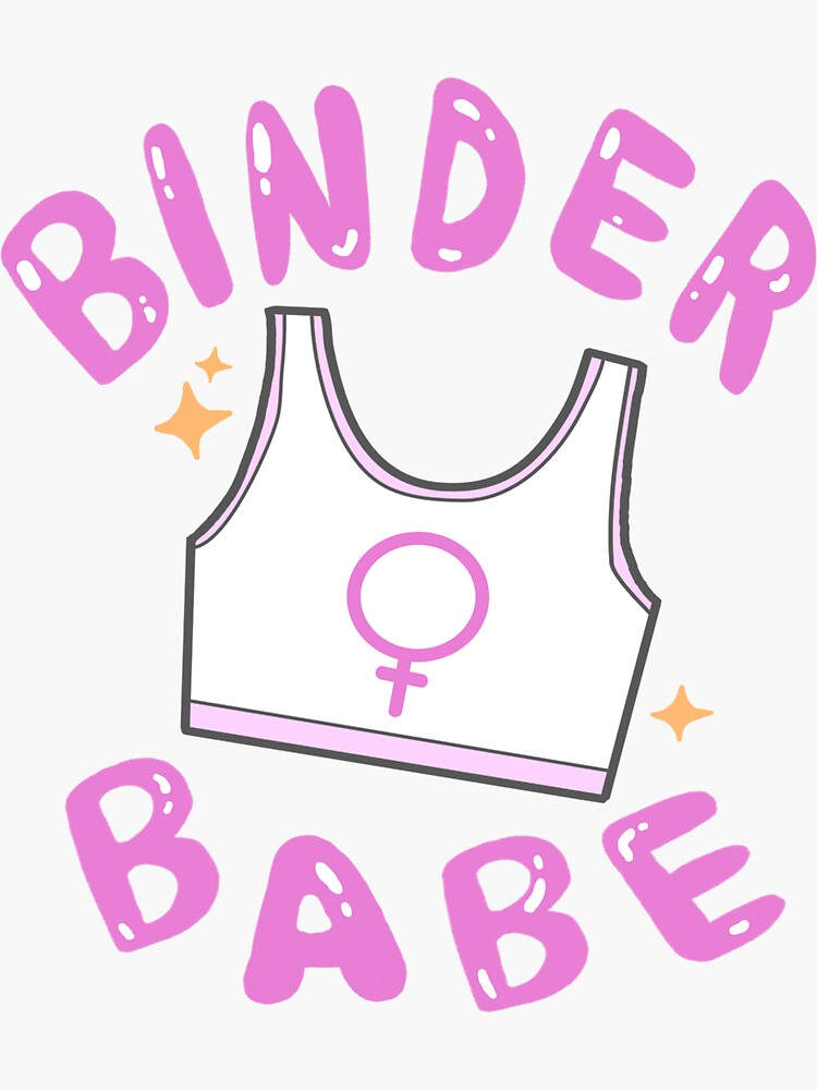 "Binder Babe (Fem Symbol, Black Background Version)" Sticker for Sale ...