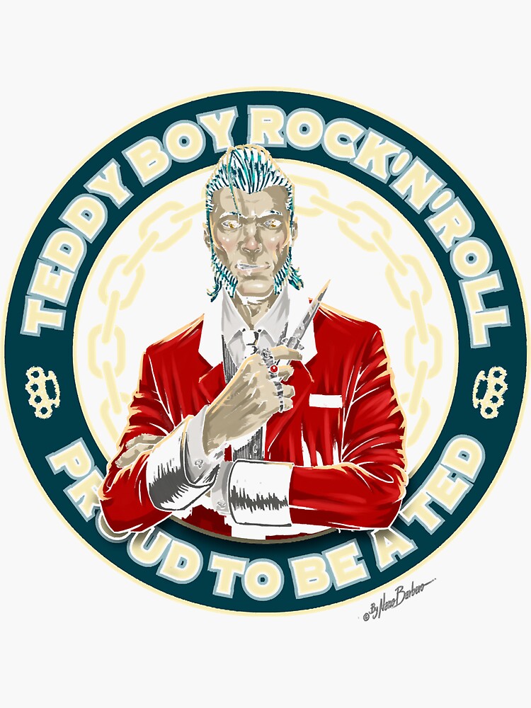 "Teddy Boy Rock´n´roll" Sticker for Sale by JustinFagan | Redbubble