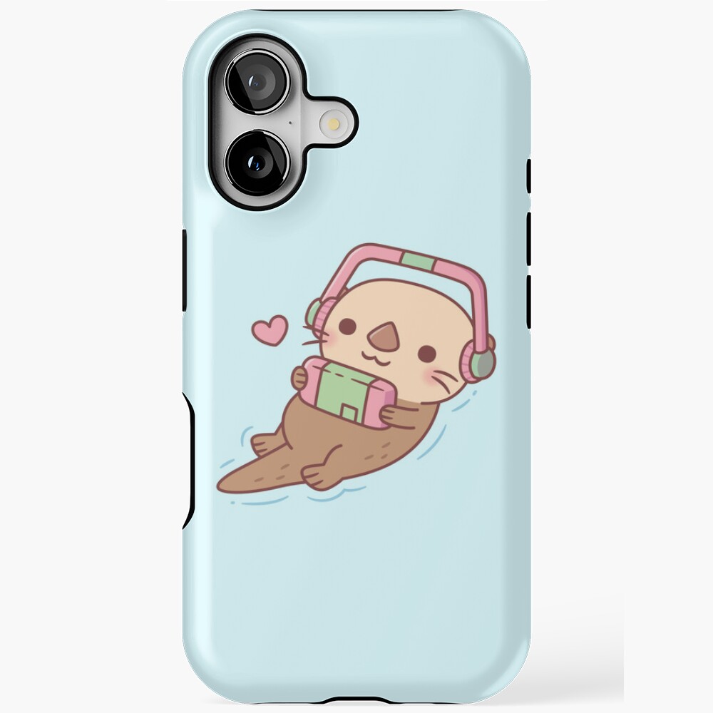 "Cute Sea Otter Gamer Chilling With Game Console" Sticker for Sale by ...