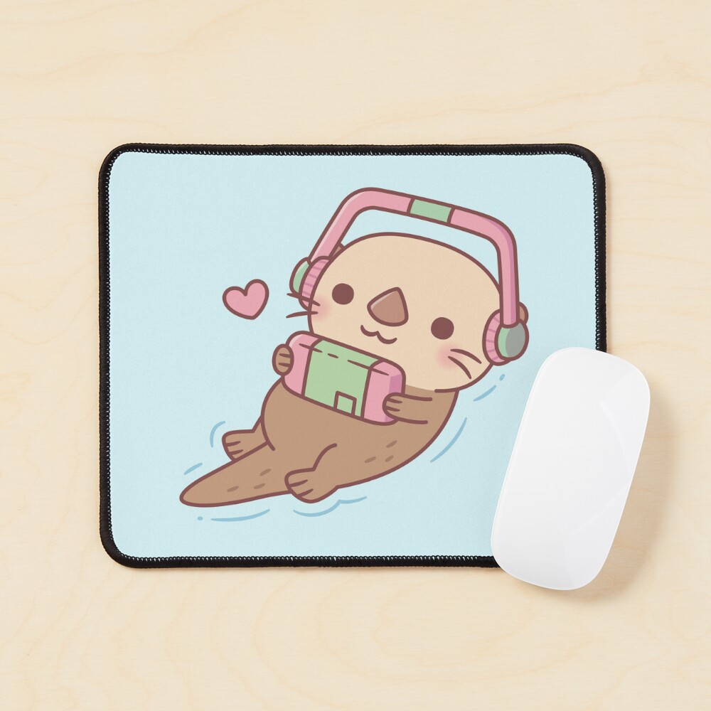 "Cute Sea Otter Gamer Chilling With Game Console" Sticker for Sale by ...