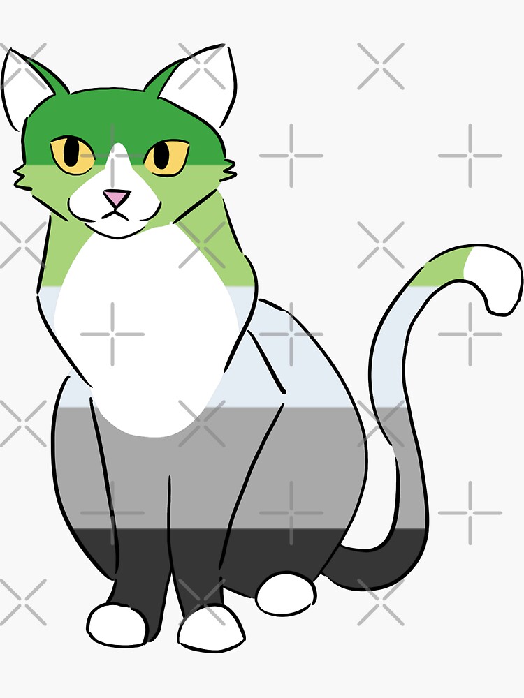 "Aromantic Cat" Sticker for Sale by HelloThereNerds | Redbubble