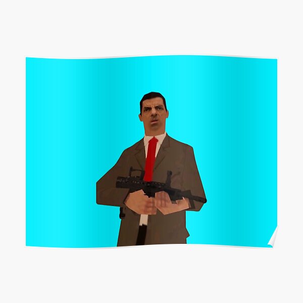"Mr bean with gun in gta" Poster for Sale by M1lkslyvan | Redbubble