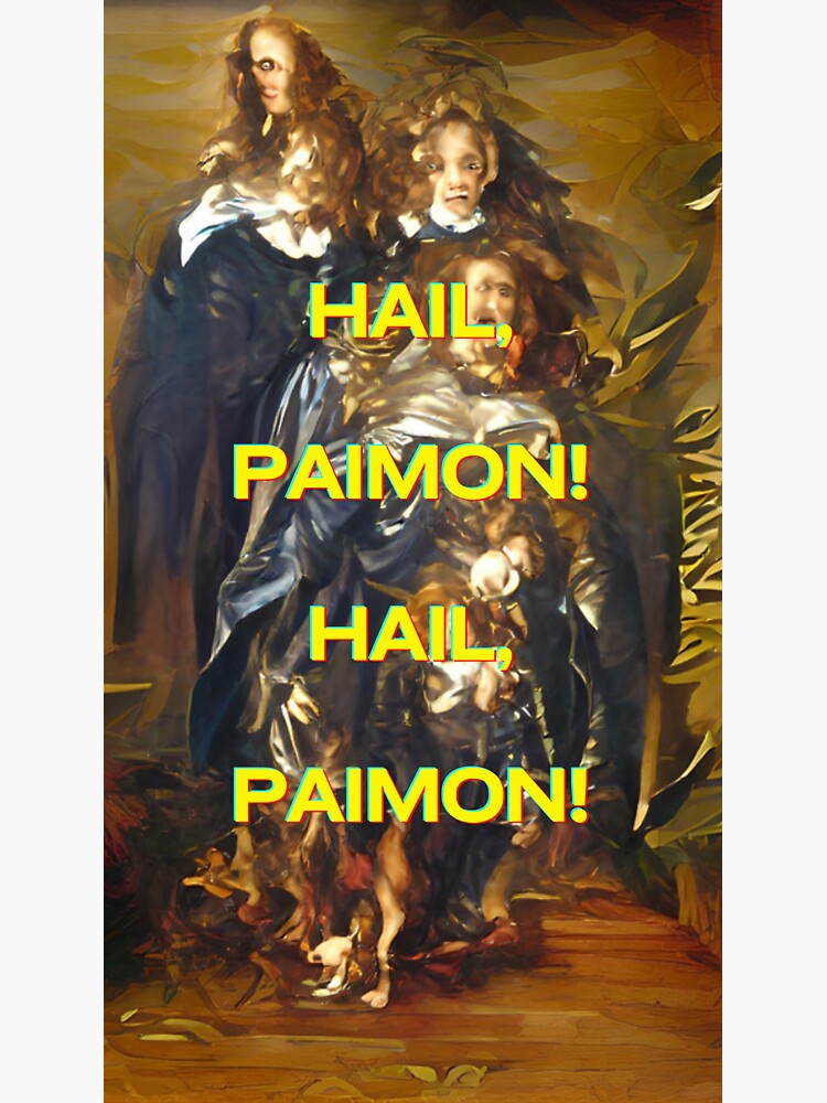 "Hereditary hail paimon typography baroque" Sticker for Sale by PopFolx ...